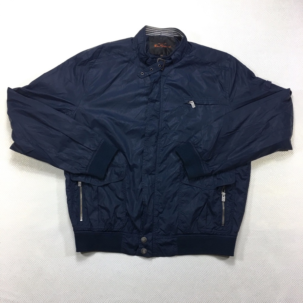 Ben Sherman Harrington Navy Blue Track Jacket - Gem